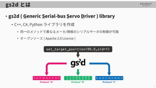 自社の汎用シリアルサーボドライバ・ライブラリをROSに導入してみた | PPT
