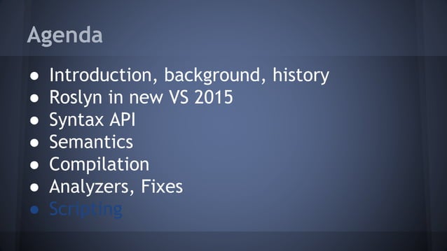 .NET compiler platform codename Roslyn | PPT