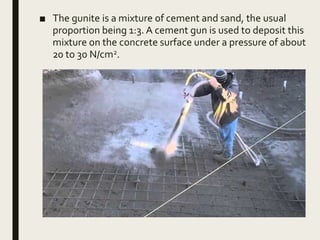 shotcreting and guniting ppt | PPTX