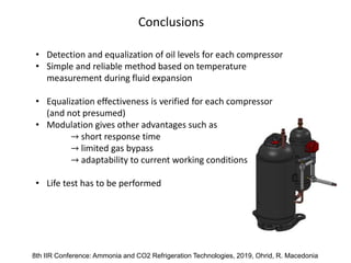 Improved oil level detection and equalization system for CO2 high ...