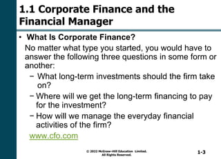 Ross Fundamentals of Finance for Chapter One | PPTX