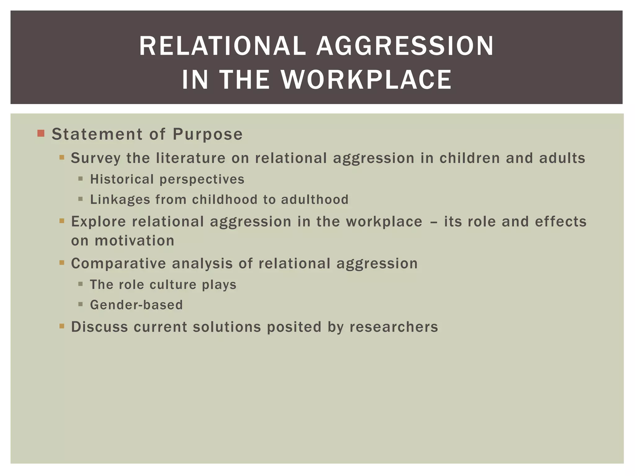 Relational Aggression in the Workplace | PPTX