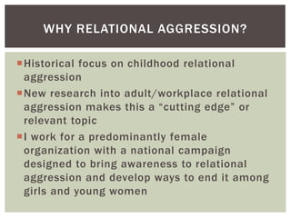 Relational Aggression in the Workplace | PPTX