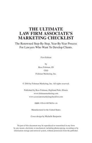 Ross Fishman's “The Ultimate Law Firm Associate’s Marketing Checklist ...
