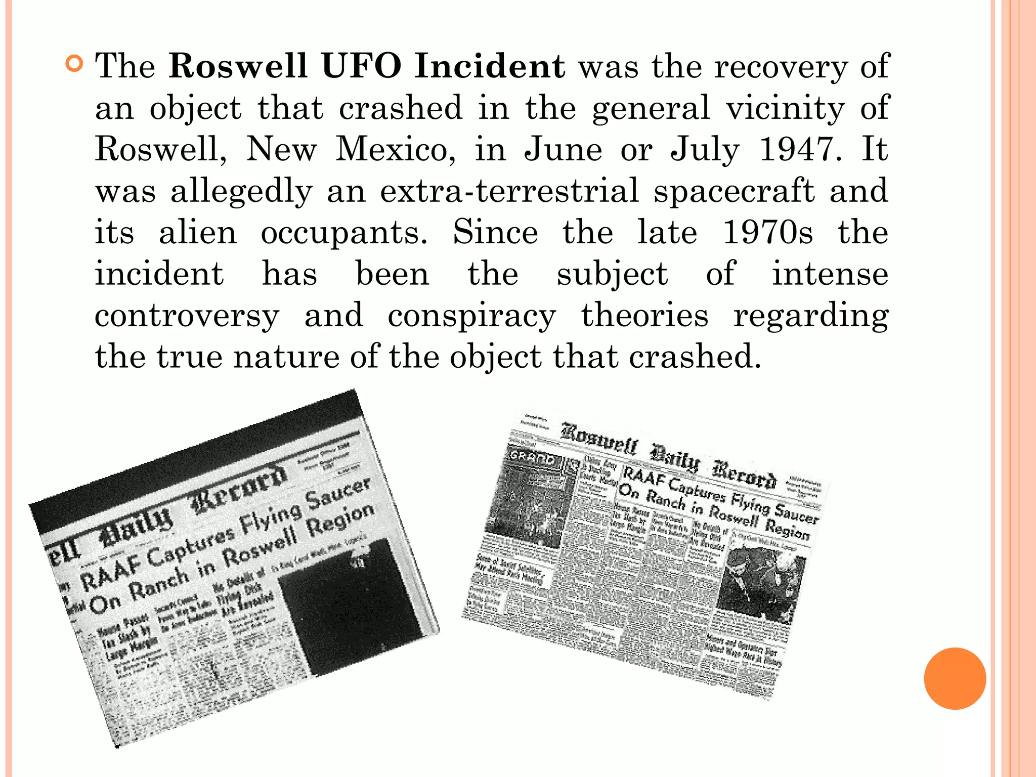 Rosswell UFO incident by group6 | PPS