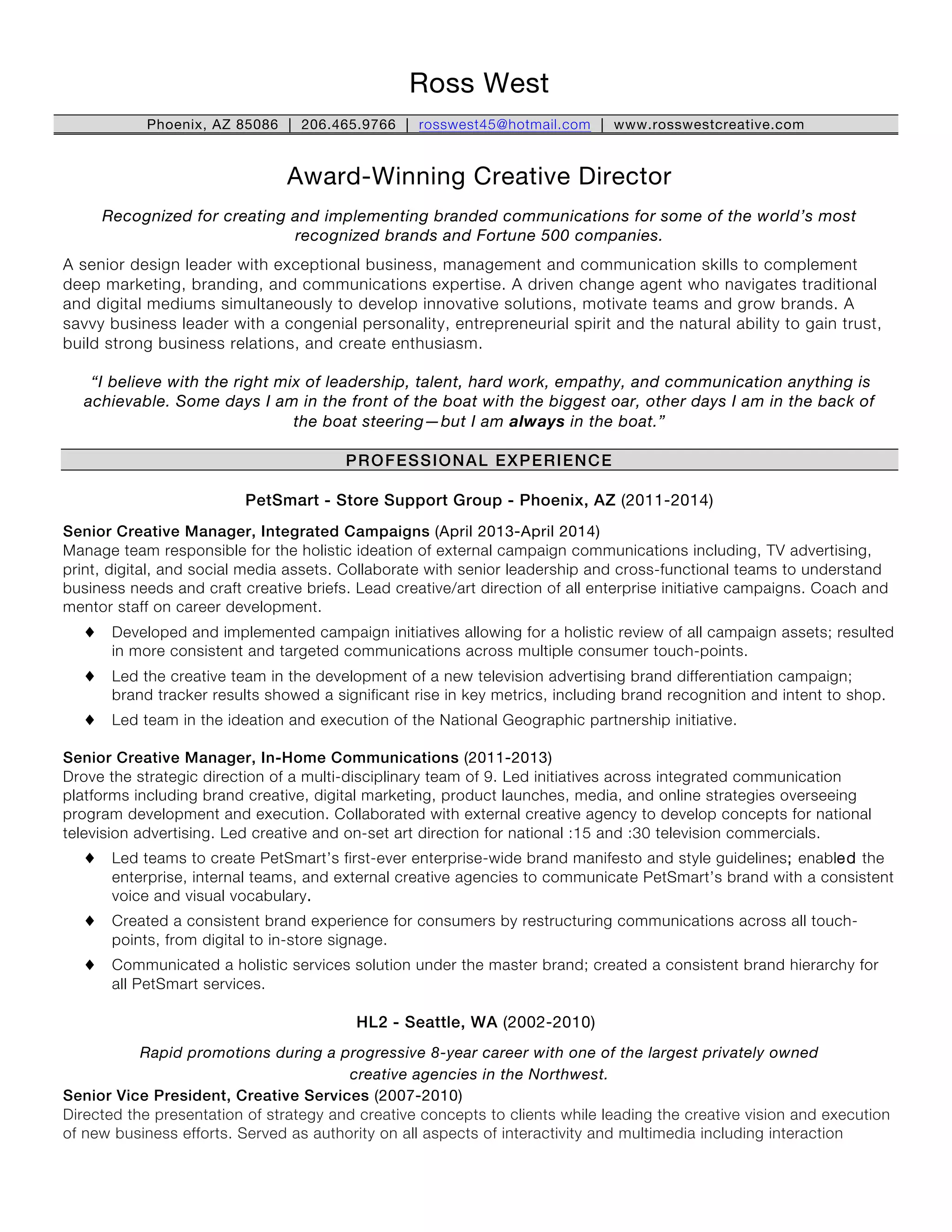 Ross west resume | PDF