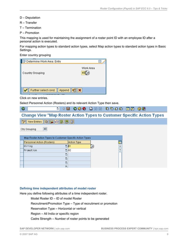 Roster Configuration (Payroll) in SAP ECC 6 0 V.pdf | Computing ...