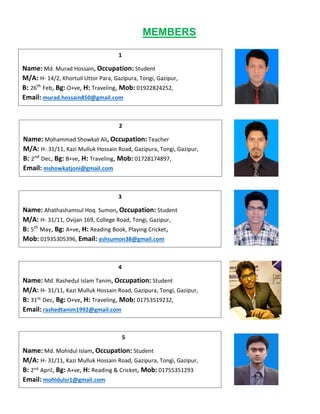 Roster of Rotaract Club of Sataish Gazipura 17-18 | PDF