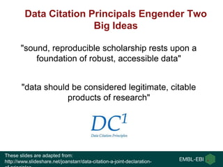 Citing data in research articles: principles, implementation, challenges - and the benefits of ...
