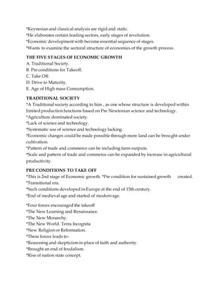 Rostow Stages of Economic Growth | PDF