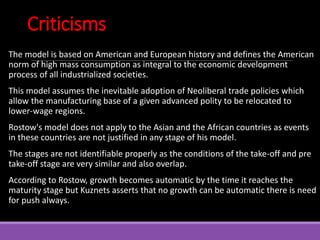 Rostow's Stages of Economic Growth: A Capitalist Approach | PPTX