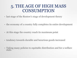 Rostows Stages of Economic Development and It’s Implication in ...