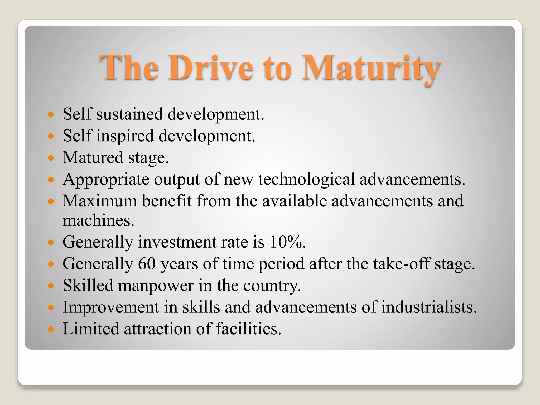 Rostow theory of economic growth | PPTX