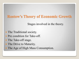 Rostow theory of economic growth | PPTX