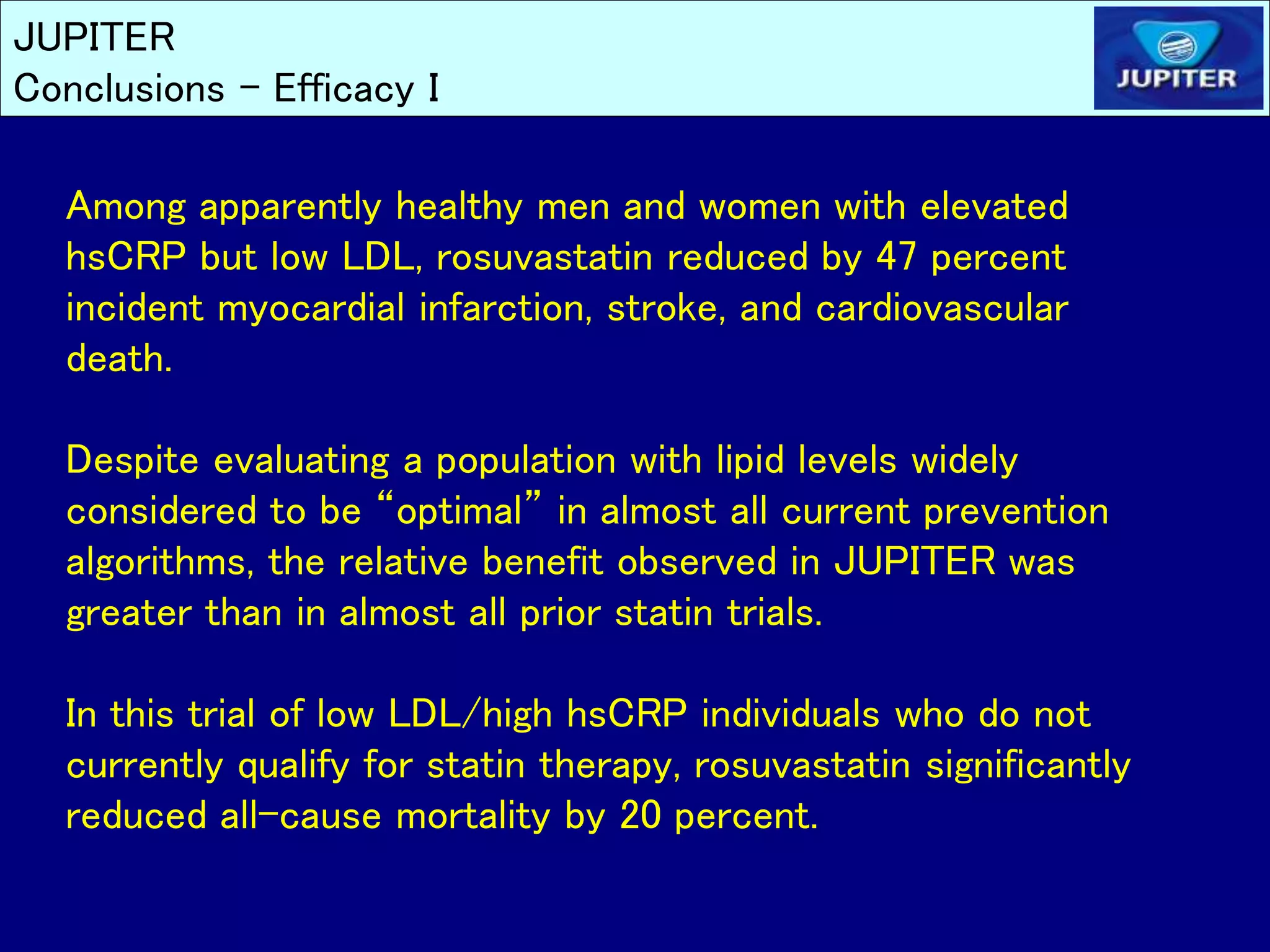 Rosuvastatin jupiter trial.ppt