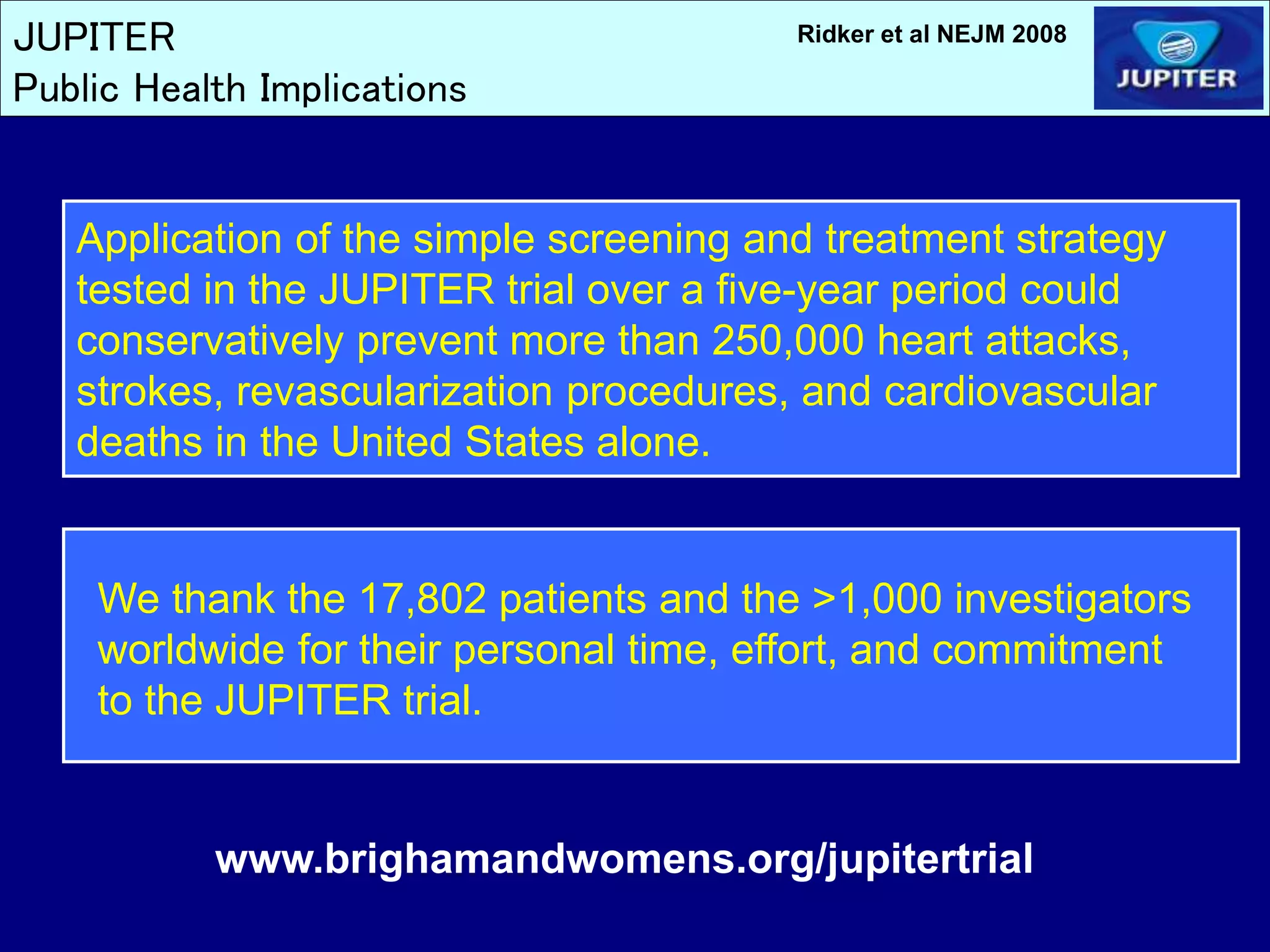 Rosuvastatin jupiter trial.ppt