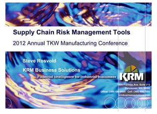 Supply Chain Risk Management Tools | PPT