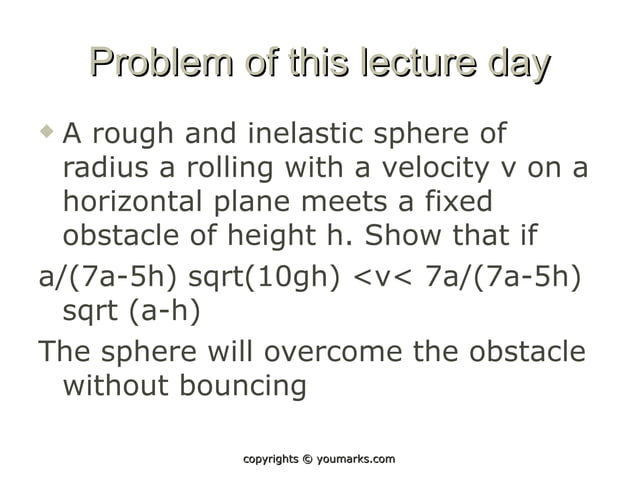 Rotation and Translational Problems | PPT