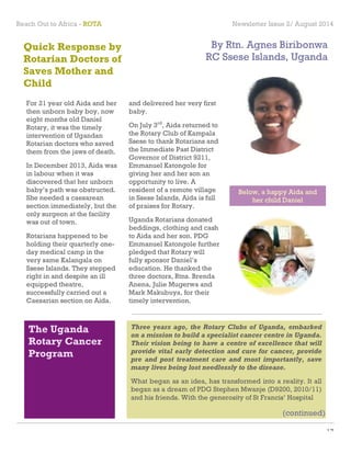 Rota newsletter- august 2014 | PDF | Medical Health