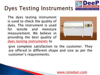 Rota Dyer Machine, Textile Testing Equipment like Hank Dyeing, Cotton ...