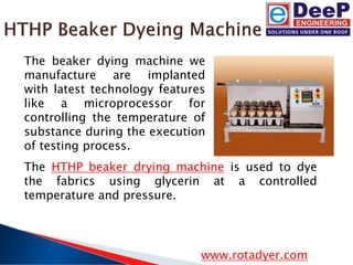 Rota Dyer Machine, Textile Testing Equipment like Hank Dyeing, Cotton ...