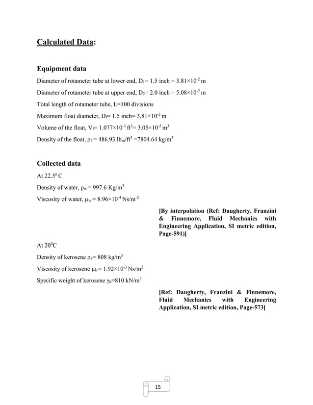 Rotameter calibration report for multiple fluids | PDF