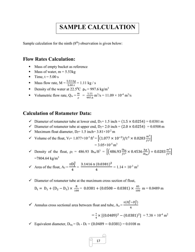 Rotameter calibration report for multiple fluids | PDF