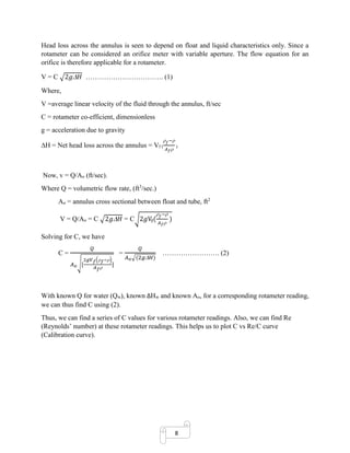 Rotameter calibration report for multiple fluids | PDF