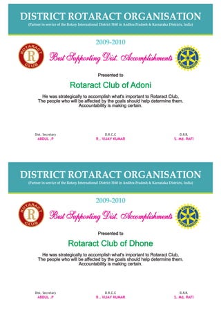 Rotaract certificate final print | PDF