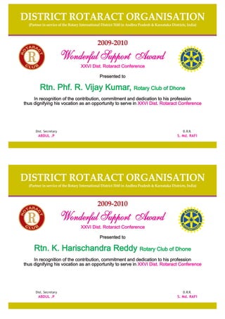 Rotaract certificate final print | PDF