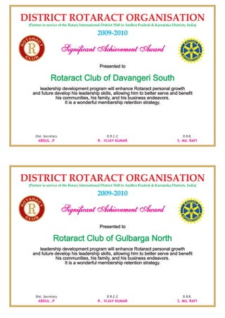Rotaract certificate final print | PDF