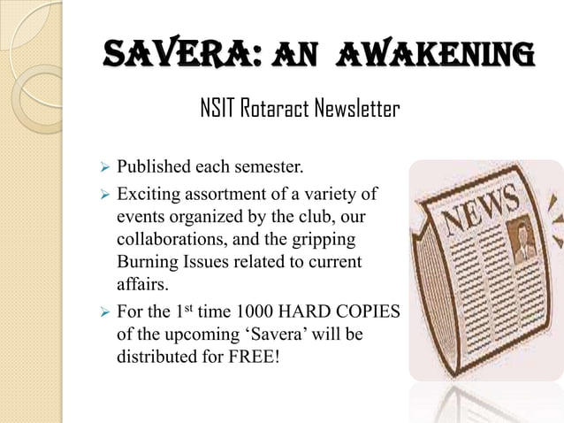 NSIT Rotaract - An Overview | PPT