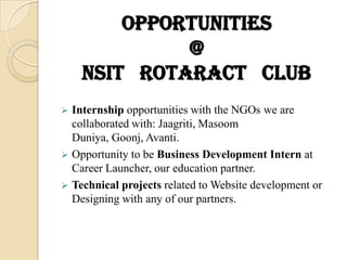 NSIT Rotaract - An Overview | PPT