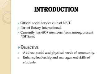 NSIT Rotaract - An Overview | PPT
