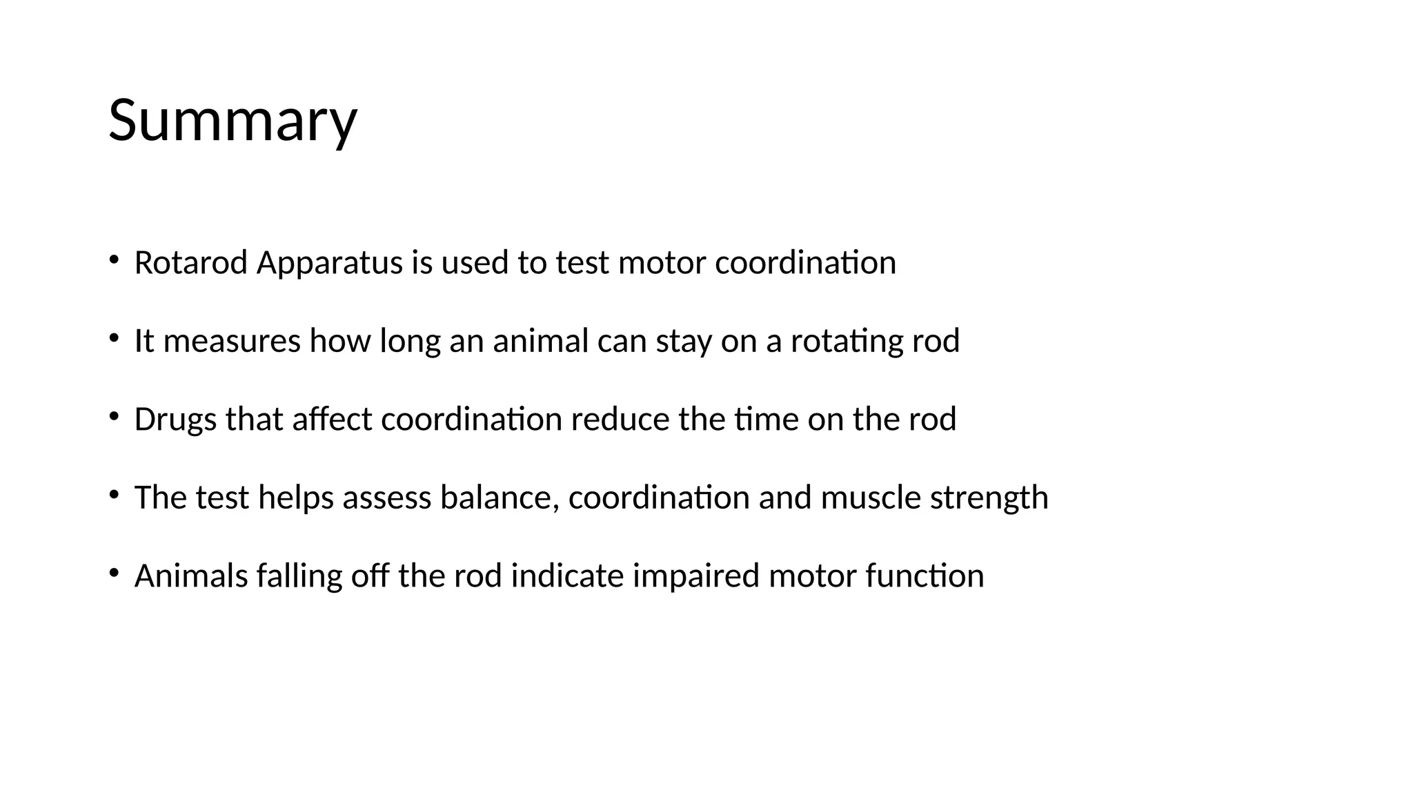 Rotarod Apparatus, Standard Operating Procedure | PPTX