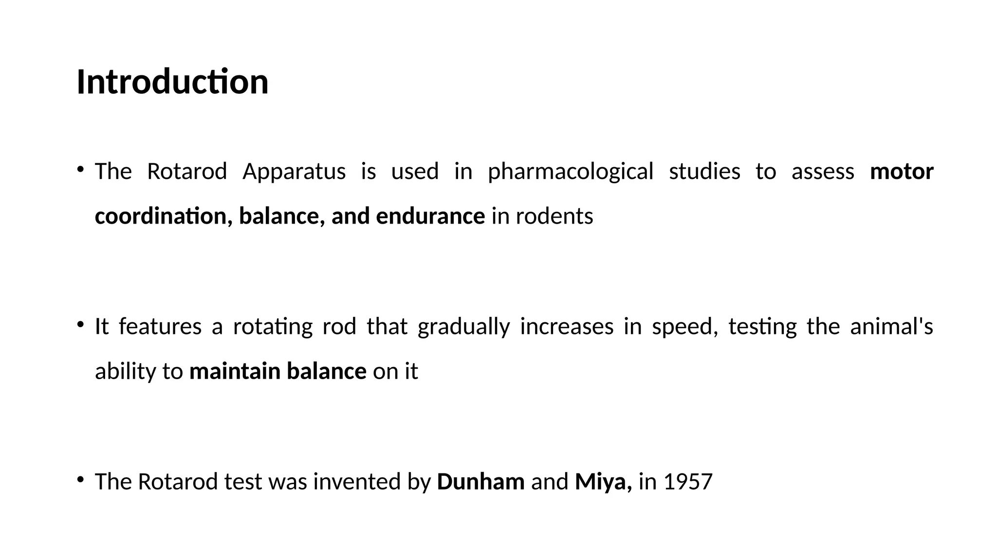 Rotarod Apparatus, Standard Operating Procedure | PPTX