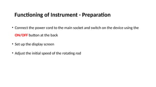 Rotarod Apparatus, Standard Operating Procedure | PPTX