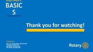 Rotary BASICS | A Reference Guide for New Members | PPTX