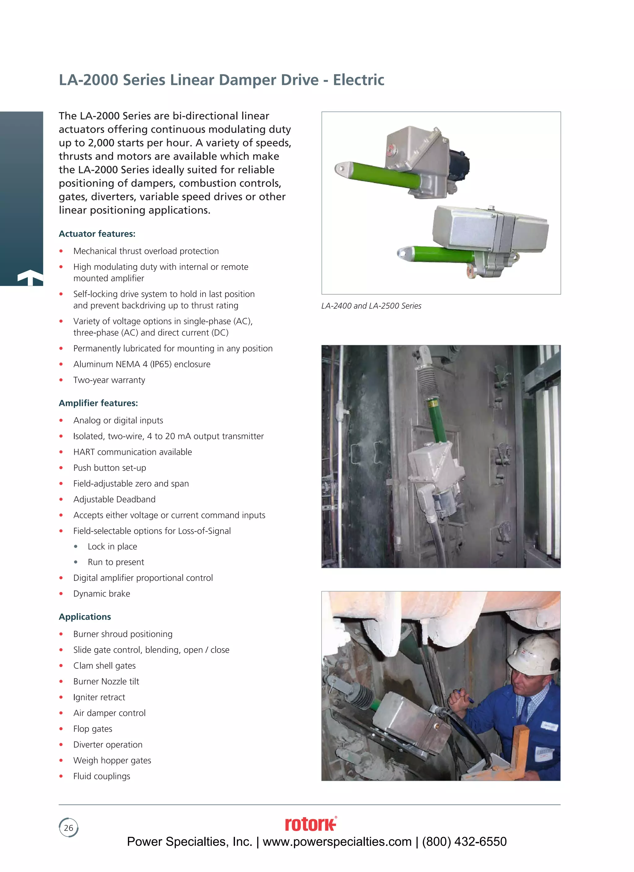 Rotary and Linear Damper Drives for Control of Combustion Air and Flue ...