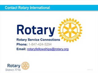 Rotary Fellowships D7710 Overview | PPTX