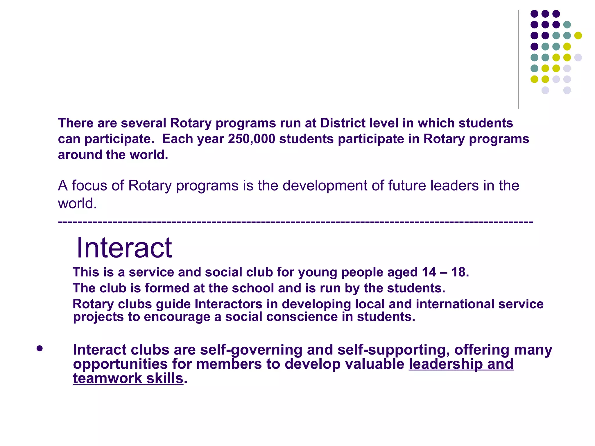 Rotary Club West Perth Youth & Vocational Powerpoint | PPT