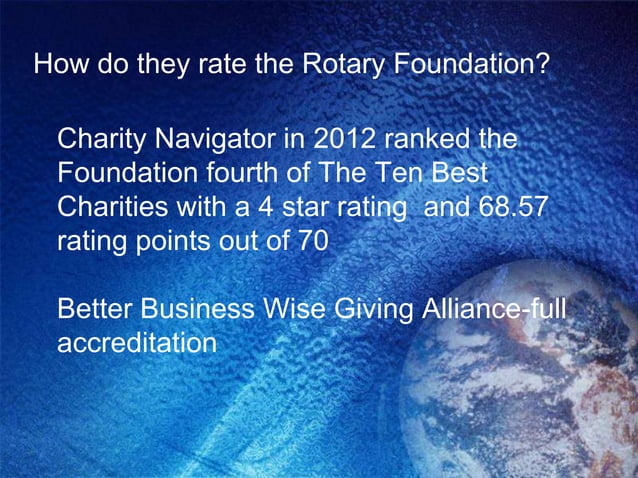 Rotary Foundation Reasons for Giving | PPT