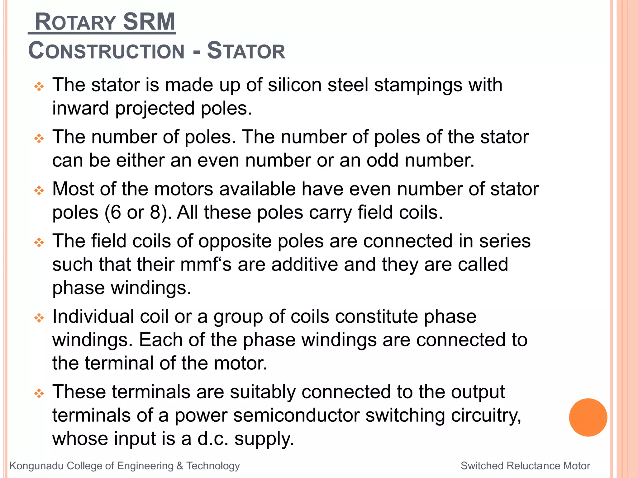 Rotary and linear switched reluctance motors | PPTX