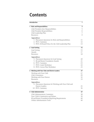 Rotary club president's manual | PDF