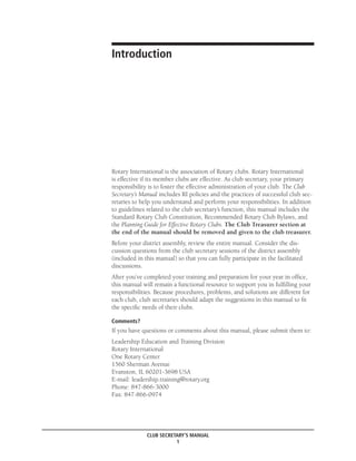 Rotary club secretary's manual | PDF
