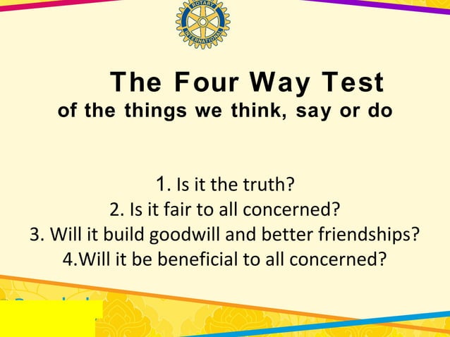 Bringing Vocational Service to Life: Rotary Code of Conduct | PPT