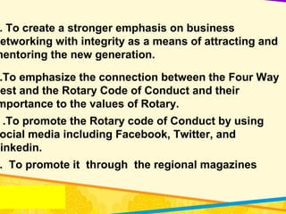 Bringing Vocational Service to Life: Rotary Code of Conduct | PPT