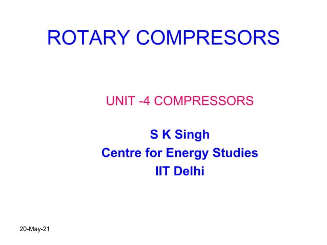 Rotary compressors ppt | PPTX