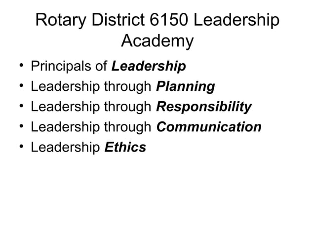 Rotary district 6150 leadership academy | PPT | Education