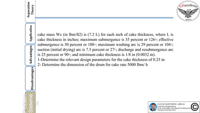 Episode 43 : DESIGN of Rotary Vacuum Drum Filter | PPTX | Desserts and ...